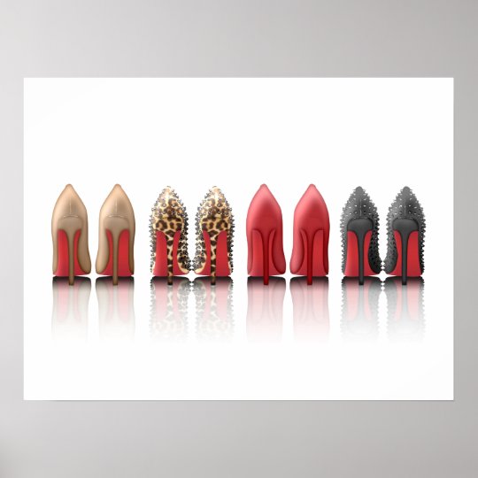 Red Bottoms Stilettos shoes heels collection Poster | Zazzle.com