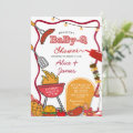 Red Bow Backyard BabyQ Baby Shower Invitation | Zazzle