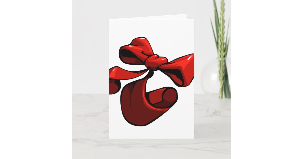 Red bow Christmas card | Zazzle