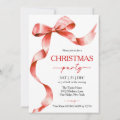 Red Bow Christmas Party Invitation | Zazzle