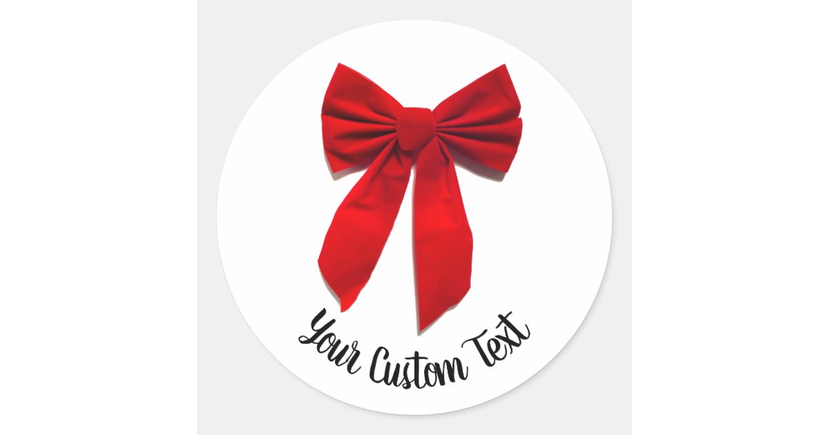 Red Bow Classic Round Sticker | Zazzle