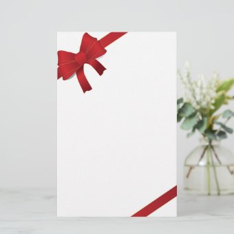 Red Bows Christmas Stationery | Zazzle