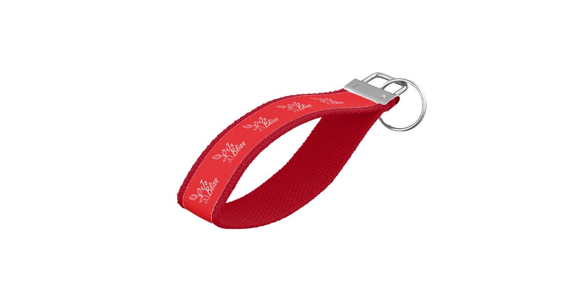 Red Branded Company Logo Building Entry Keys Wrist Keychain | Zazzle