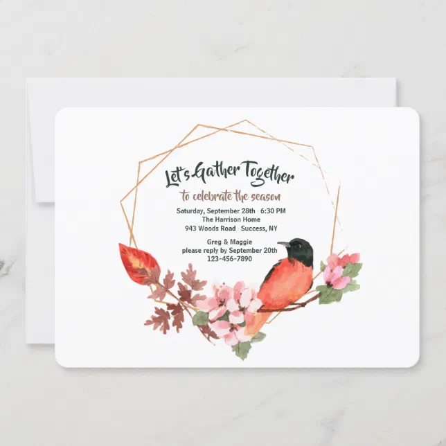 Red Breasted Bird Invitation | Zazzle