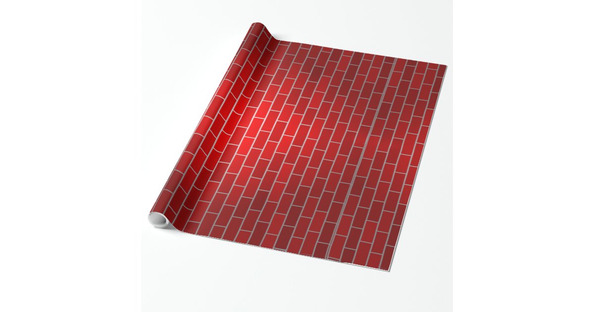 Red Brick Background Wrapping Paper | Zazzle