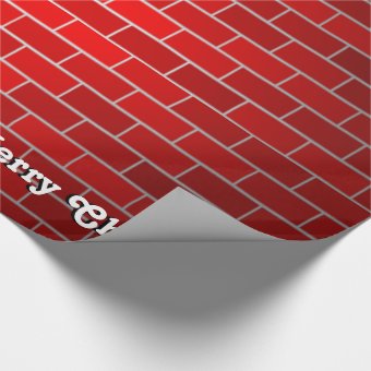 Red Brick with Snow Drift - Snowy Top Wrapping Paper | Zazzle