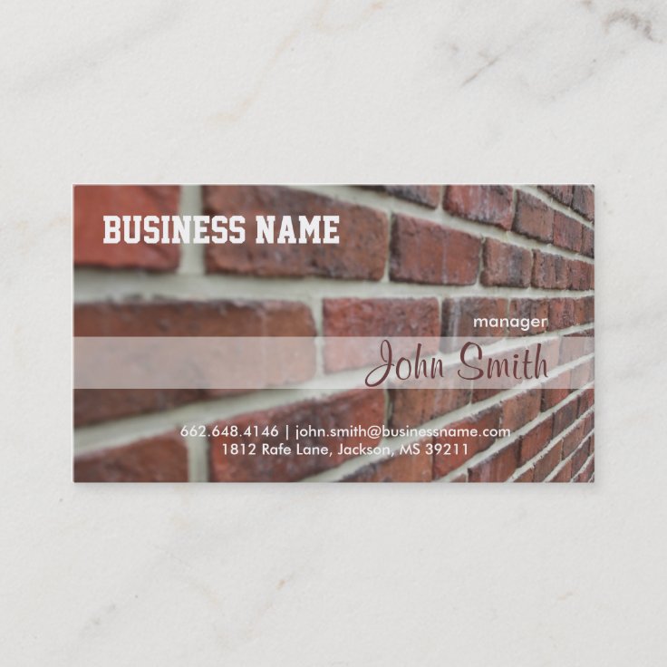 Red Bricks Wall Business Card | Zazzle