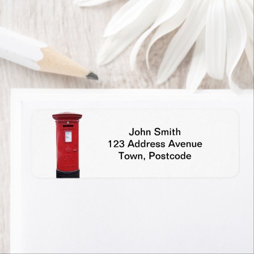 Red British Post box Label | Zazzle