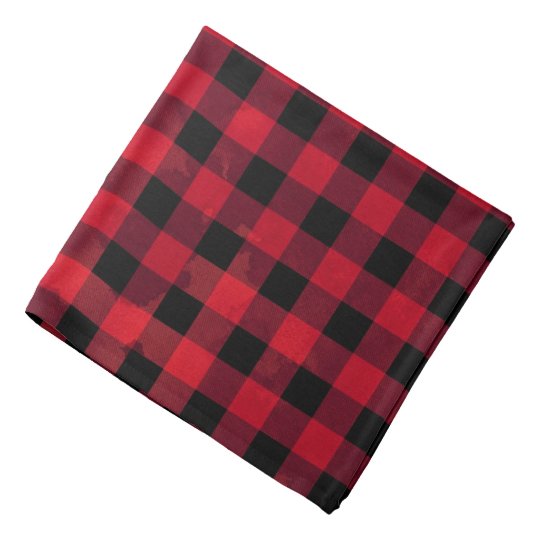 Red Buffalo Check Pattern Bandana | Zazzle.com
