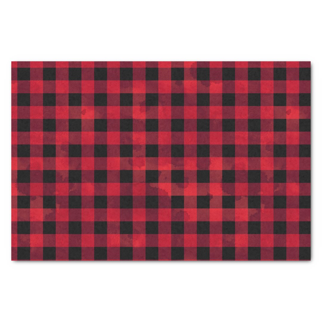 Red Buffalo Check with Wash Texture Tissue Paper | Zazzle