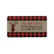 Red Buffalo Plaid Border Deer Label | Zazzle