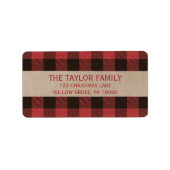 Red Buffalo Plaid Christmas Label | Zazzle