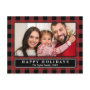 Red Buffalo Plaid Christmas Photo Holiday Postcard | Zazzle