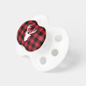 Red Buffalo Plaid Deer Head Pacifier | Zazzle