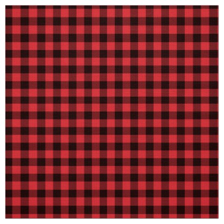 Rustic Red | Black Buffalo Check Plaid Pattern Fabric | Zazzle