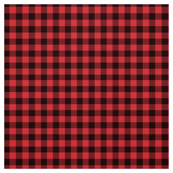 Rustic Red | Black Buffalo Check Plaid Pattern Fabric | Zazzle
