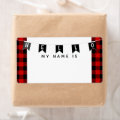 Red Buffalo Plaid Hello My Name Is Name Tags | Zazzle