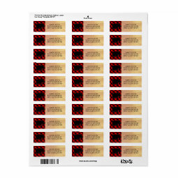 Red Buffalo Plaid Lumberjack Bear Label | Zazzle