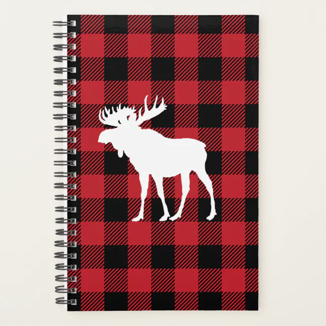 Red Buffalo Plaid Moose Planner | Zazzle