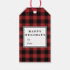 Red Buffalo Plaid Pattern Christmas Name Gift Tags | Zazzle