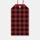 Red Buffalo Plaid Pattern Christmas Name Gift Tags | Zazzle
