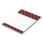 Red Buffalo Plaid Personalized Notepad | Zazzle