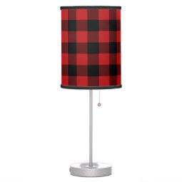 Red Buffalo Plaid Print Pattern Table Lamp | Zazzle