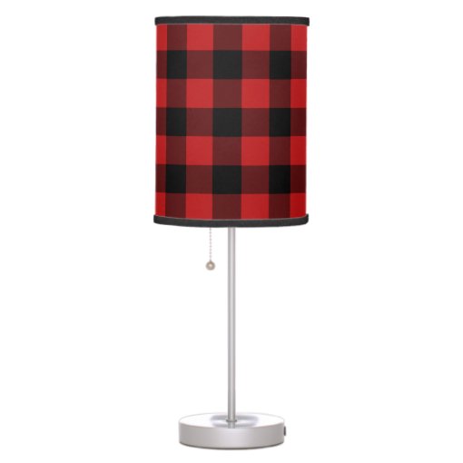Red Buffalo Plaid Print Pattern Table Lamp | Zazzle