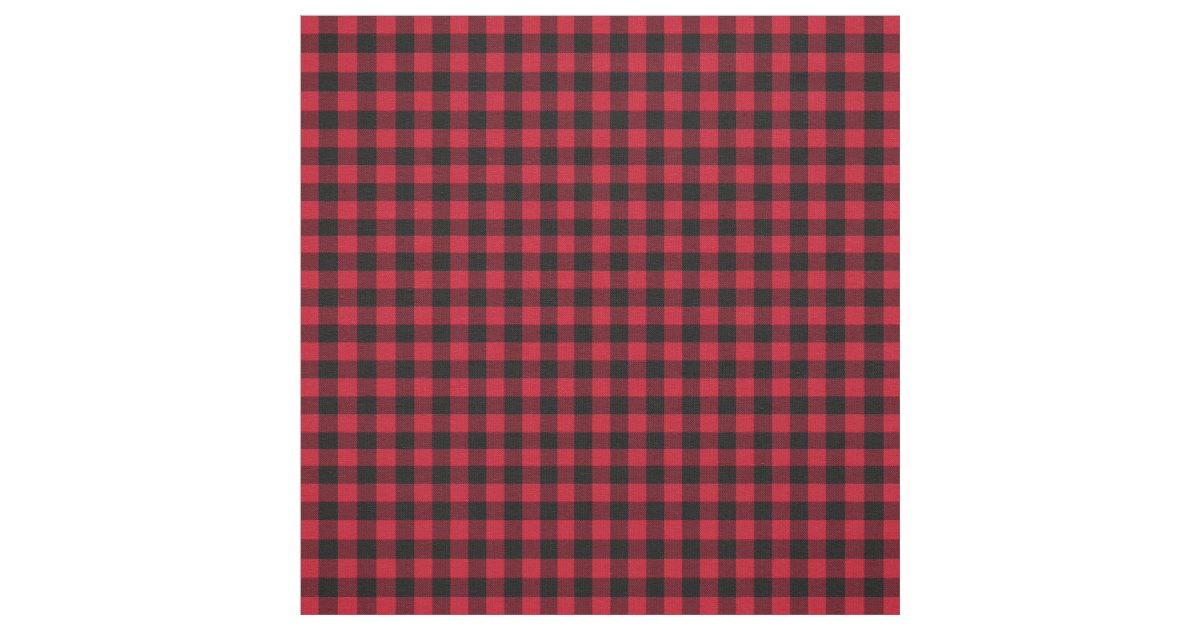 Red Buffalo Plaid, Red Flannel Fabric | Zazzle