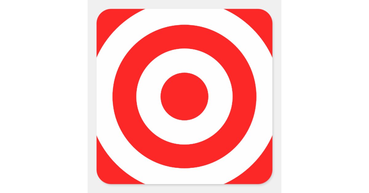 Red Bullseye Target Square Sticker | Zazzle.com