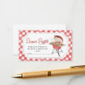 Red Burger BBQ Baby Shower Diaper Raffle Enclosure Card | Zazzle