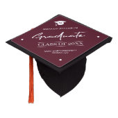 Red Burgundy Graduation | Class year monogram Graduation Cap Topper ...