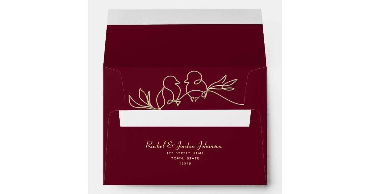 Red Burgundy Wedding Envelope | Zazzle