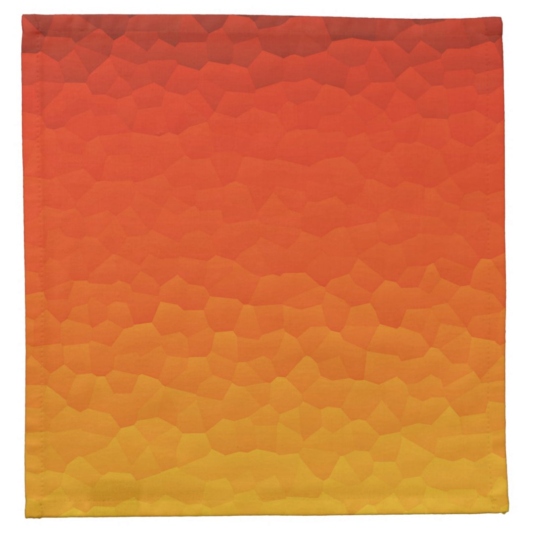 Red Burnt Orange to Gold Ombre Crackle Pattern Napkin | Zazzle