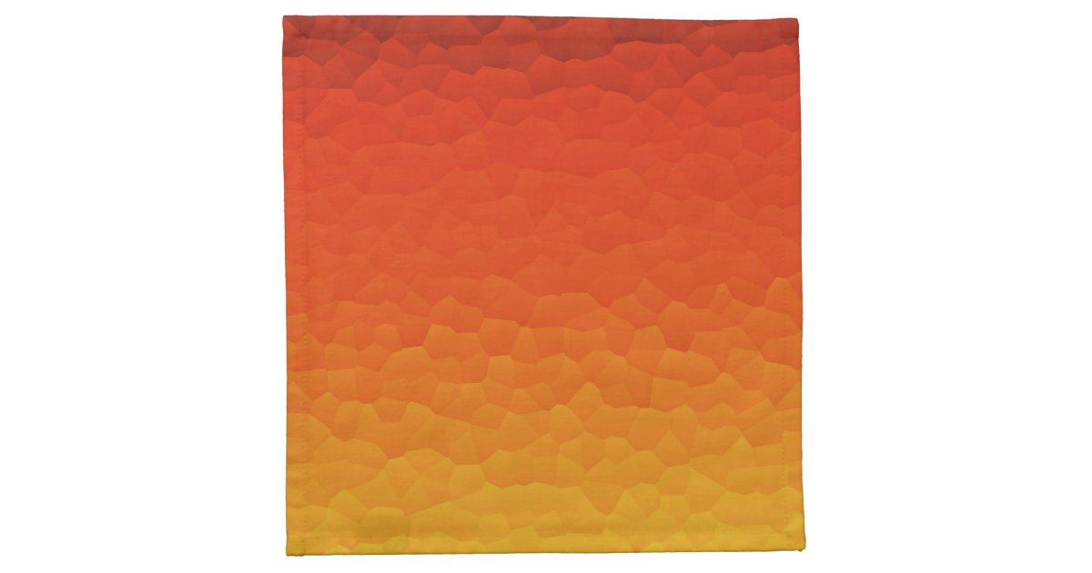 Red Burnt Orange to Gold Ombre Crackle Pattern Napkin | Zazzle