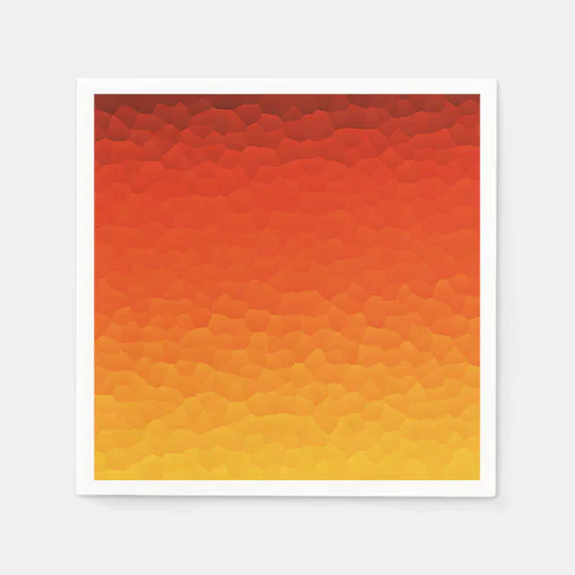 Red Burnt Orange to Gold Ombre Crackle Pattern Napkins | Zazzle