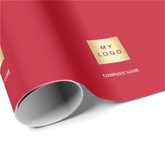 Red business corporate logo wrapping paper | Zazzle