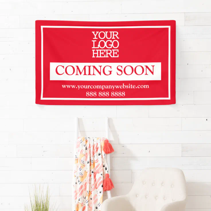 Red Business Logo Coming Soon Banner | Zazzle