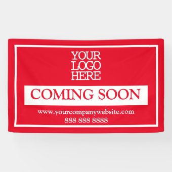 Red Business Logo Coming Soon Banner | Zazzle