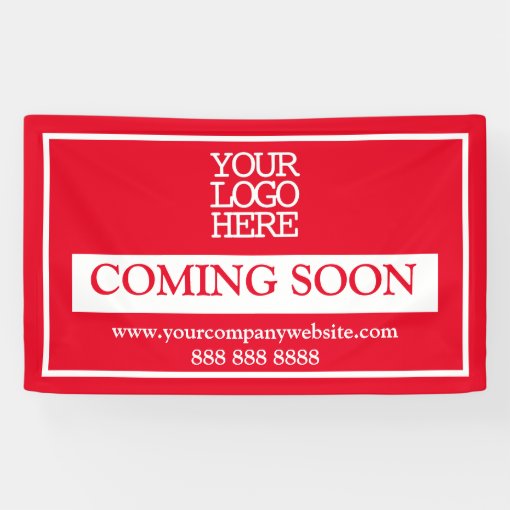 Red Business Logo Coming Soon Banner | Zazzle