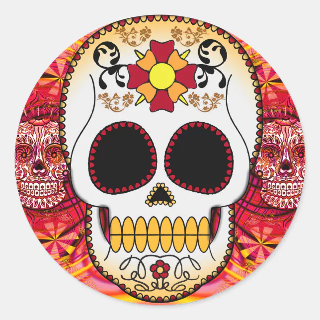 Red Calaveras Sticker | Zazzle