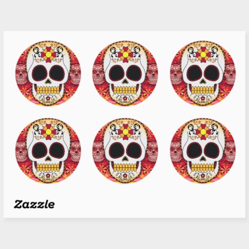 Red Calaveras Sticker | Zazzle