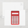 Red calculator calculator postcard | Zazzle