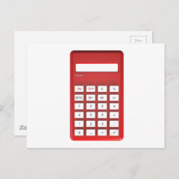 Red calculator calculator postcard | Zazzle