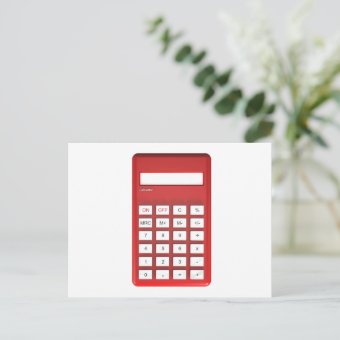 Red calculator calculator postcard | Zazzle