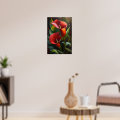 Red Calla Lilies Lily Flower Art Print Poster | Zazzle