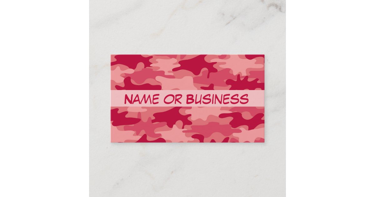 Red Camo Camouflage Name Personalized Business Card | Zazzle