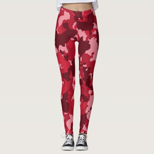 Red Camouflage Camo Pattern Military Leggings | Zazzle