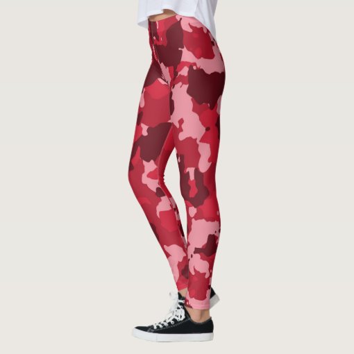 Red Camouflage Camo Pattern Military Leggings | Zazzle