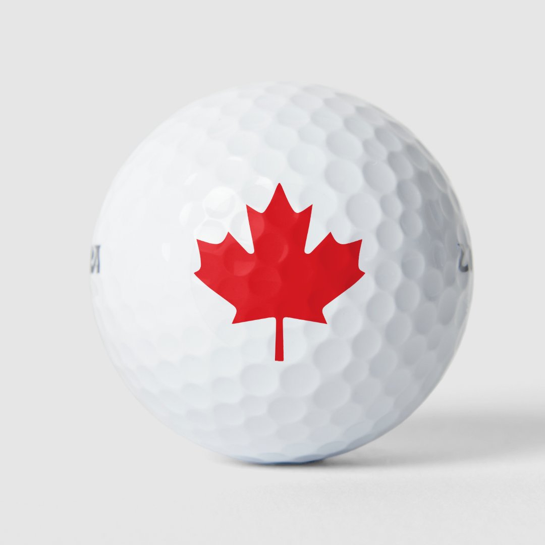 Red Canadian Maple Leaf from flag of Canada Golf Balls | Zazzle